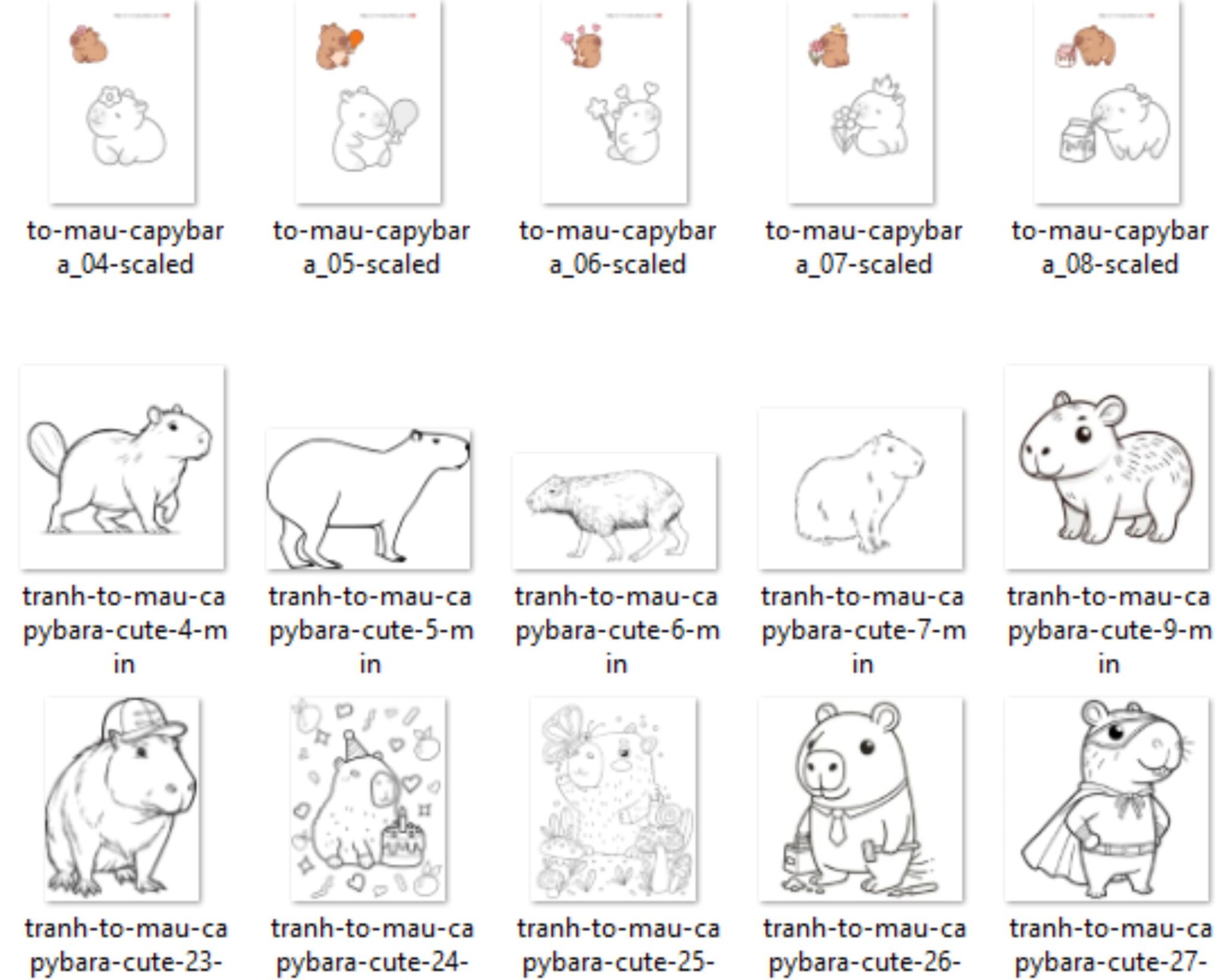TẢI Tranh Tô Màu Capybara – BỘ SƯU TẬP FILE TRANH TÔ MÀU Capybara CHO ...