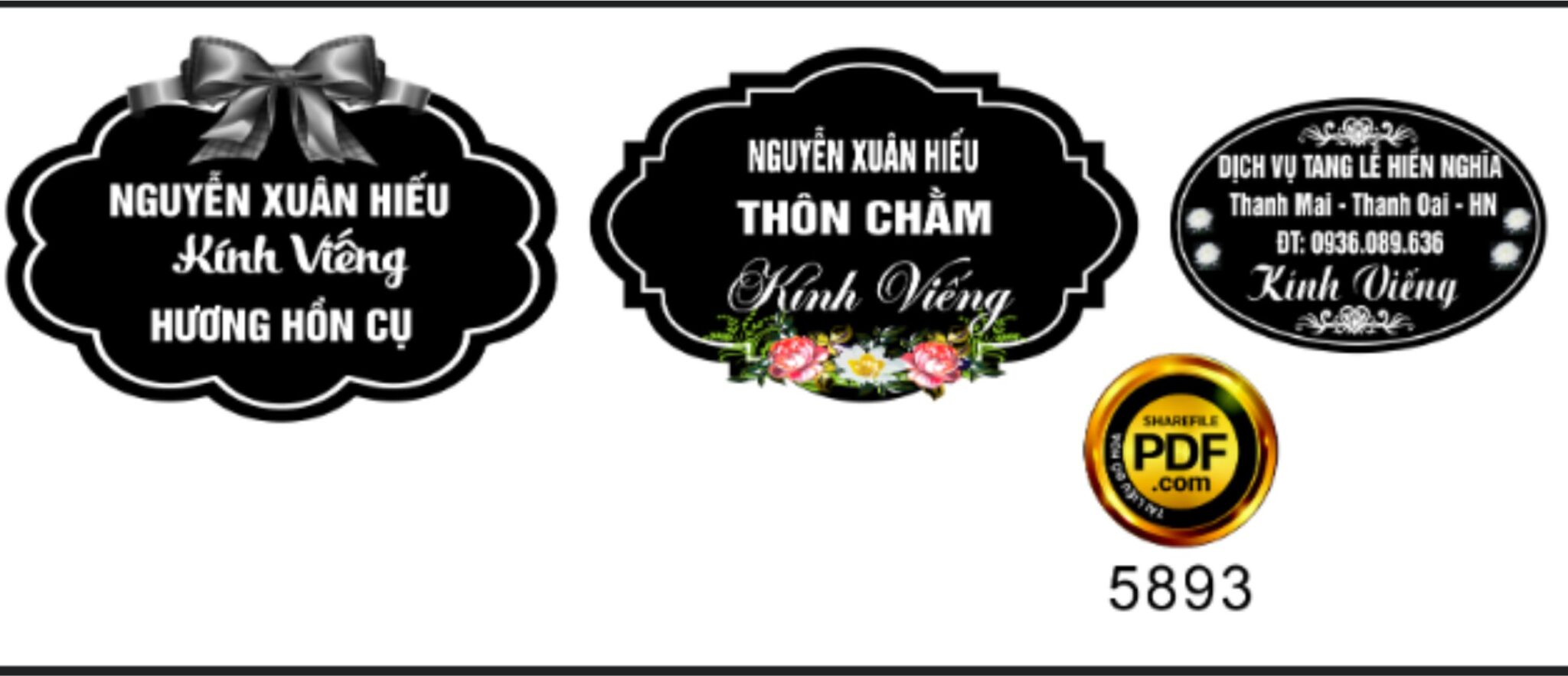 Mẫu Bảng Cắm Lẵng Hoa Đám Hiếu Vector - Biển Cắm Lãng Hoa Vector - RUYBANG