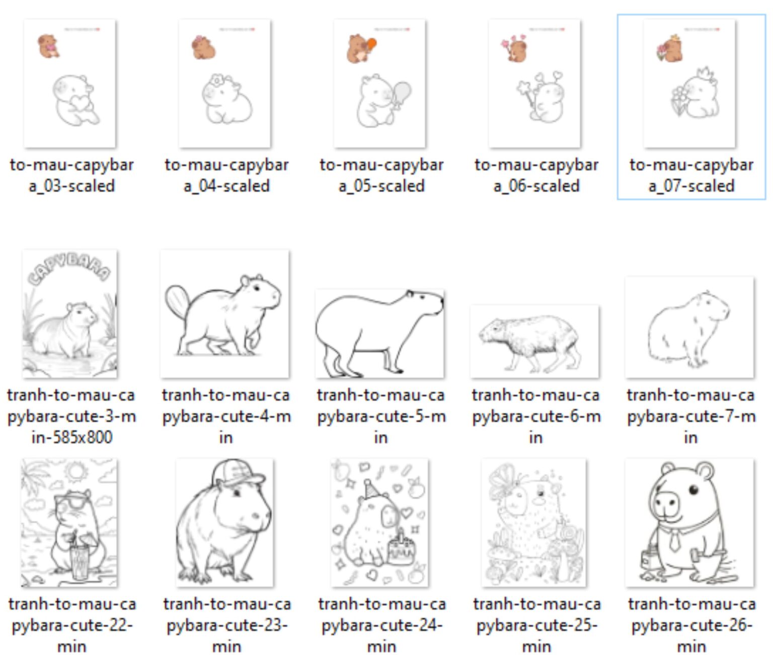 TẢI Tranh Tô Màu Capybara – BỘ SƯU TẬP FILE TRANH TÔ MÀU Capybara CHO ...