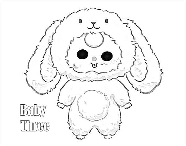 TRANH TÔ MÀU BABY THREE - TẢI TRANH TÔ MÀU BABY THREE MIỄN PHÍ